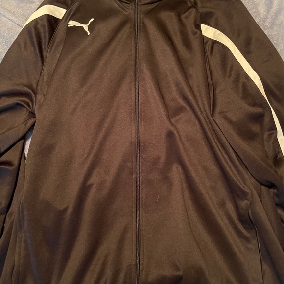 Puma | Jackets & Coats | Puma Zip Up Jacket Xxl Black With White | Poshmark